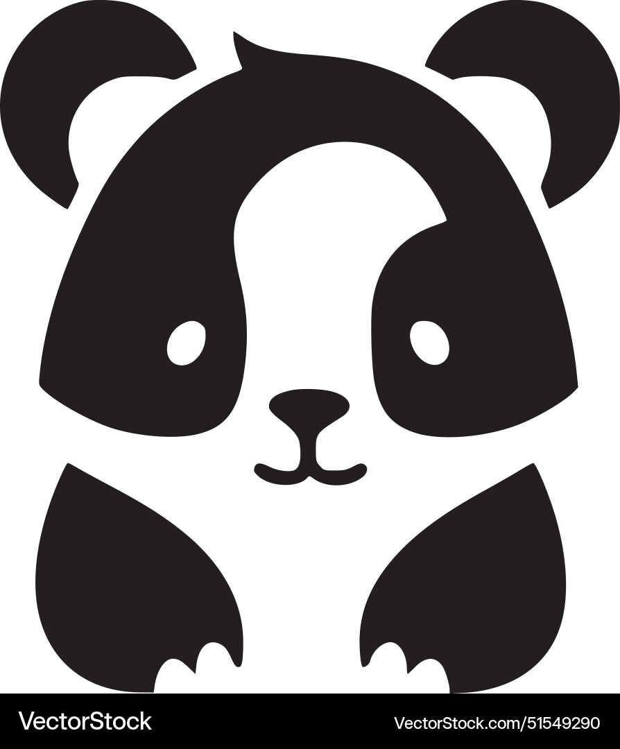 Panda - black and white isolated icon Royalty Free Vector