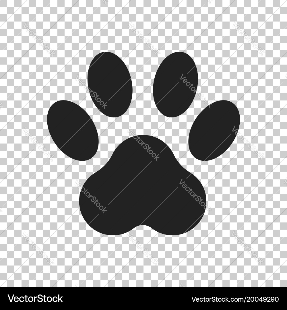Paw print icon isolated on background Royalty Free Vector