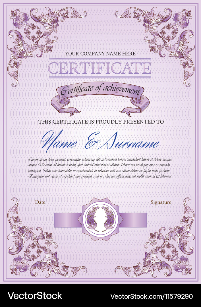 Royal Achievement Certificate Royalty Free Vector Image