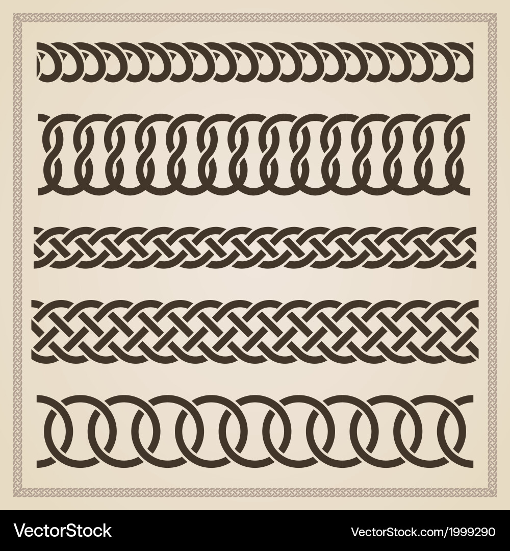 Set of seamless borders Royalty Free Vector Image