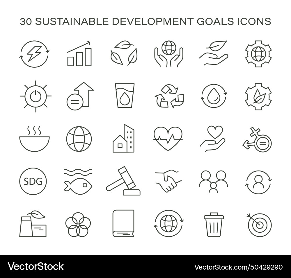Sustainable development goals icon set global Vector Image