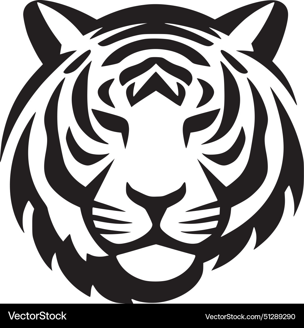 Tiger - minimalist and flat logo Royalty Free Vector Image