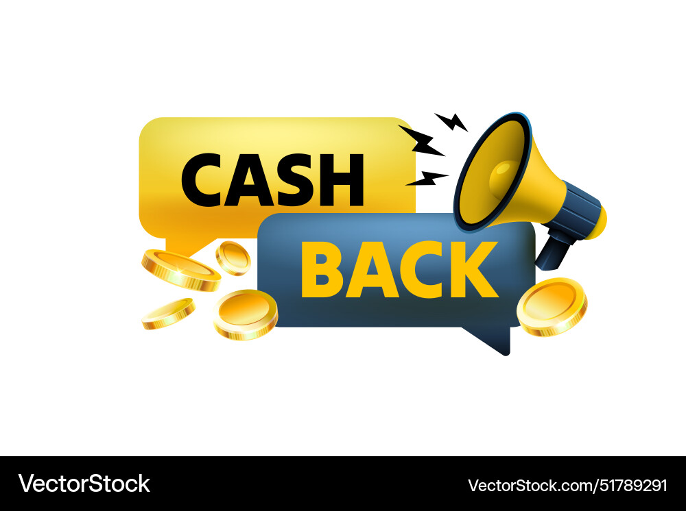 Cash back label discount coupon sticker Royalty Free Vector