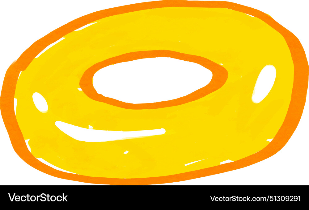 Child drawing of inflatable ring Royalty Free Vector Image