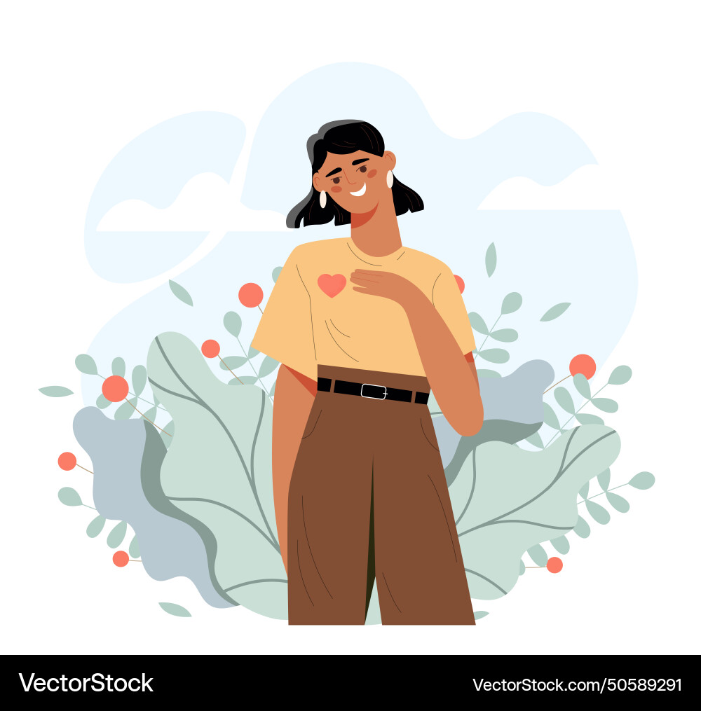 Feeling self love concept Royalty Free Vector Image