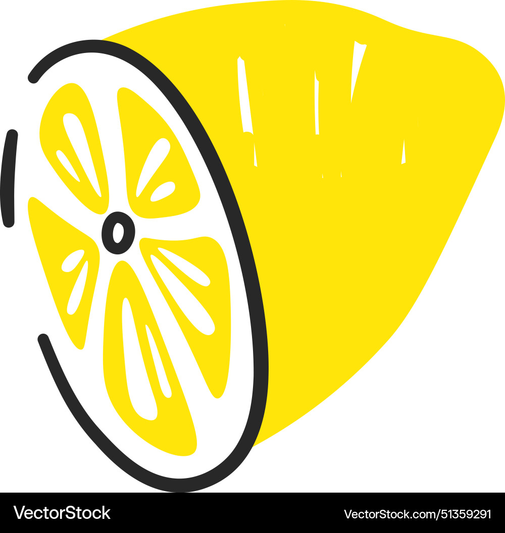 Lemon half sketch Royalty Free Vector Image - VectorStock