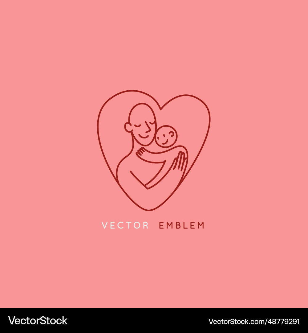 Logo design template and emblem in simple line Vector Image