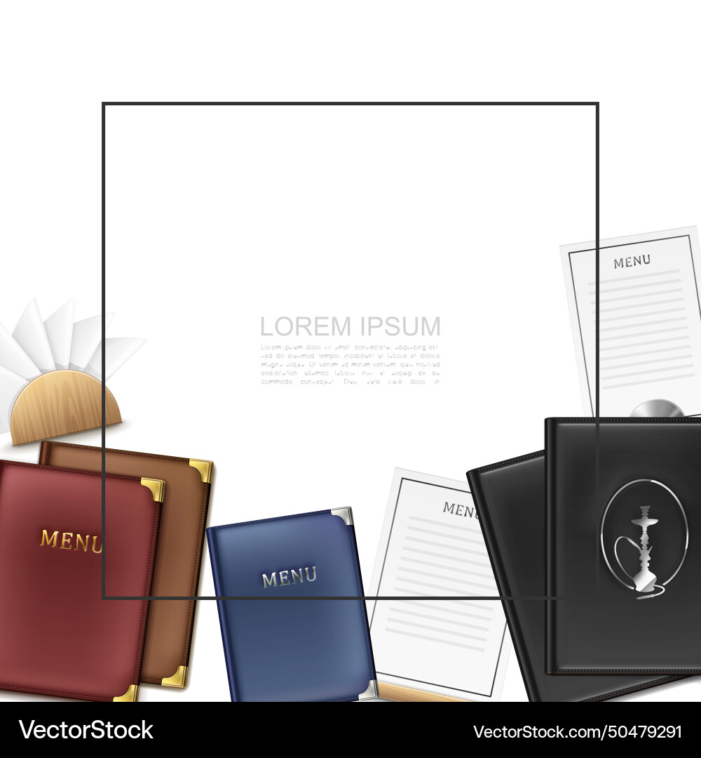 Realistic cafe menu template Royalty Free Vector Image