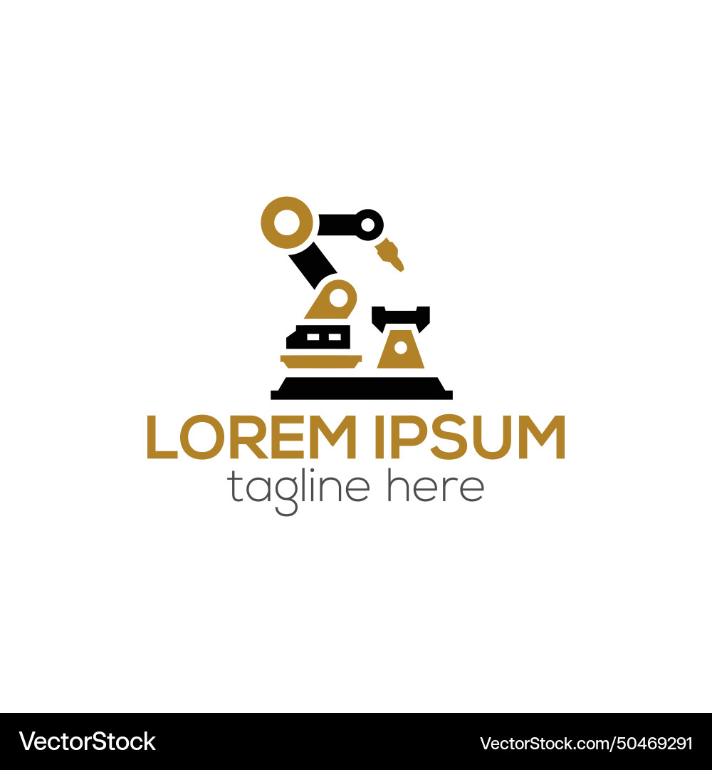 Robotic arm logo robotics industrial robot Vector Image