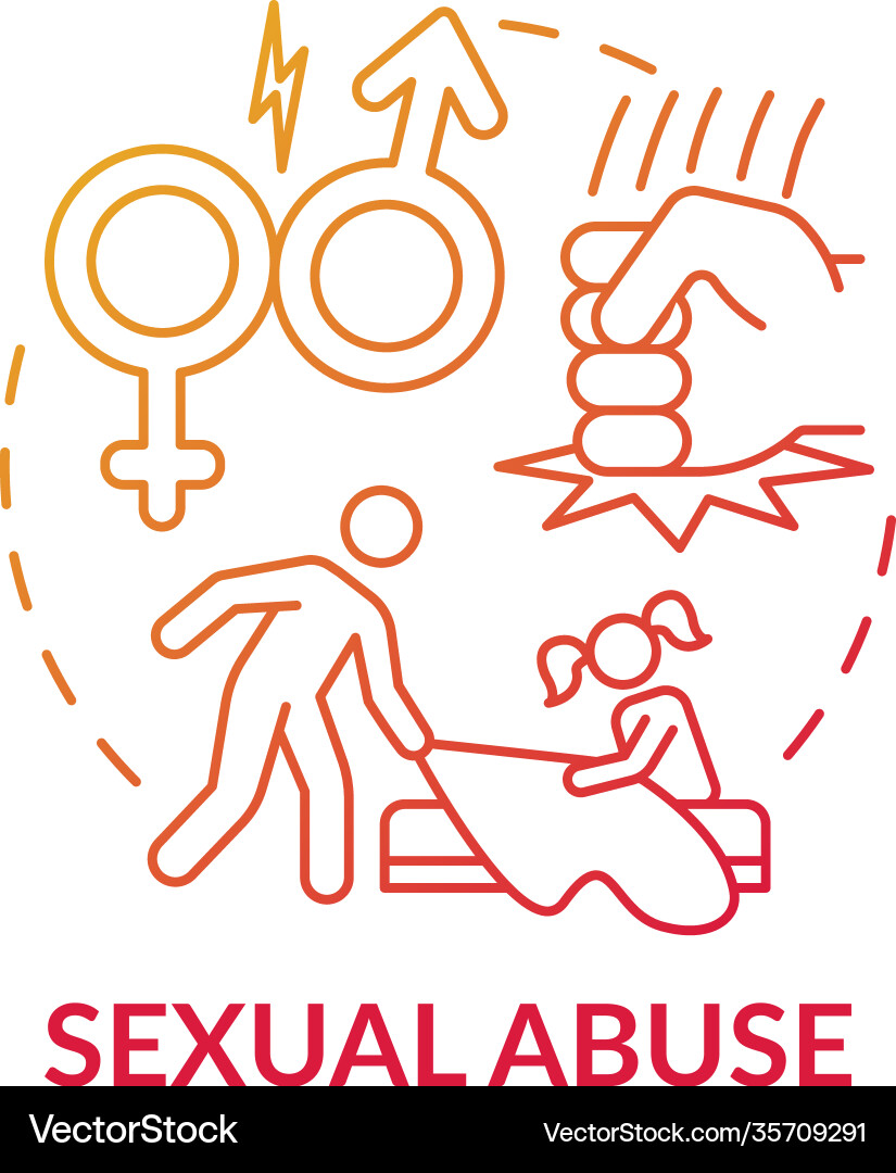 Sexual abuse red gradient concept icon Royalty Free Vector