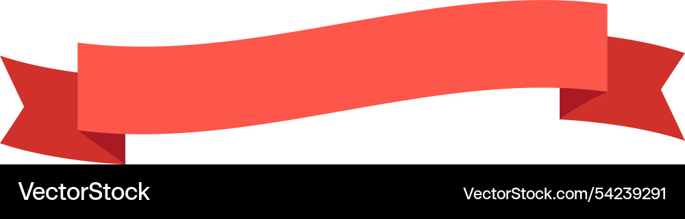 Stylish red ribbon banner on white background Vector Image