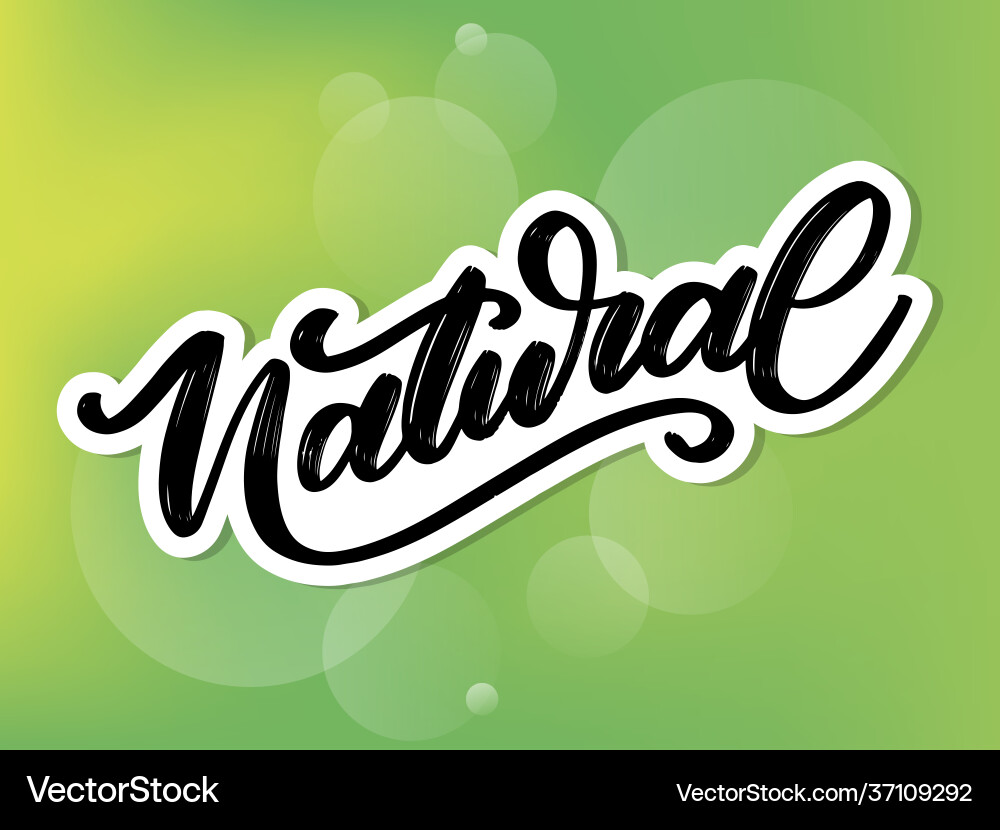 100 natural lettering stamp Royalty Free Vector Image