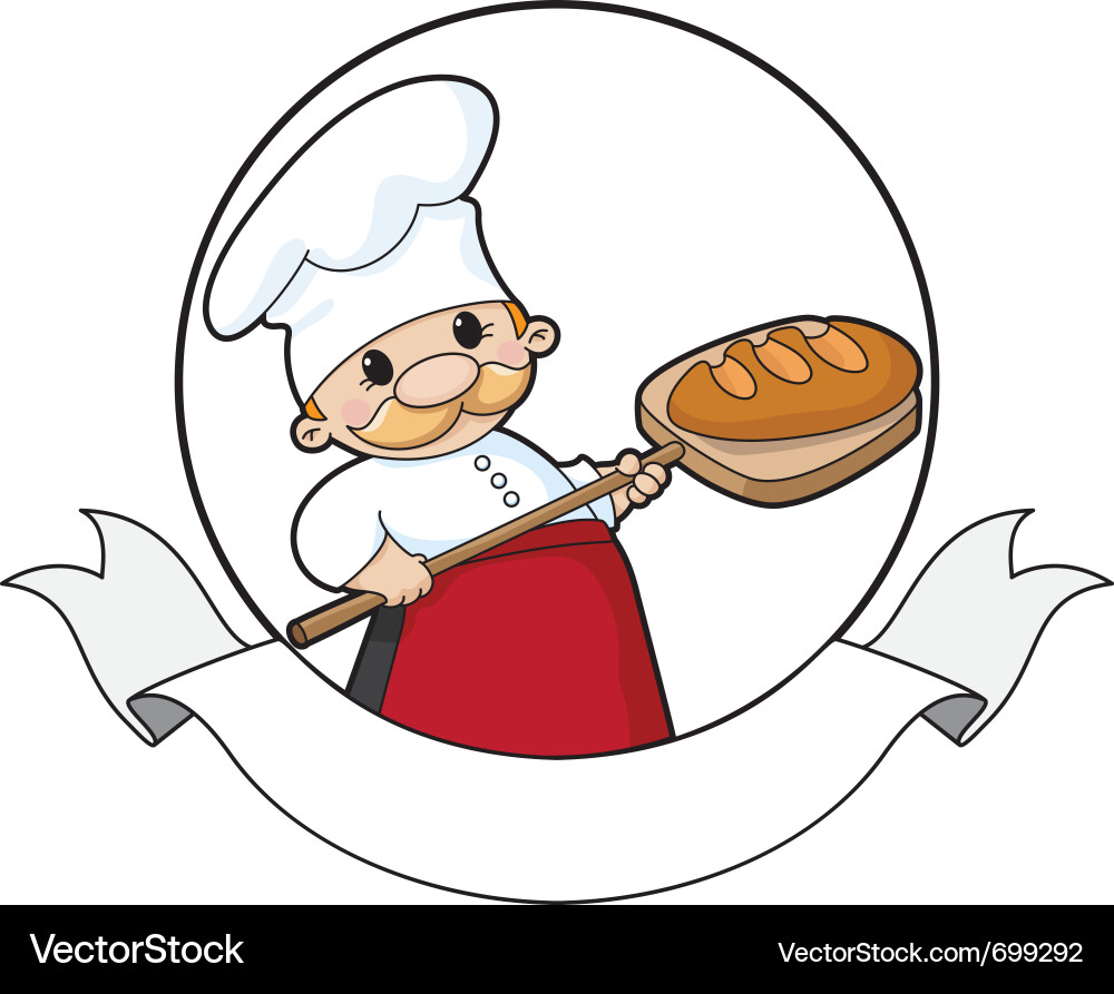 Baker with bread banner Royalty Free Vector Image