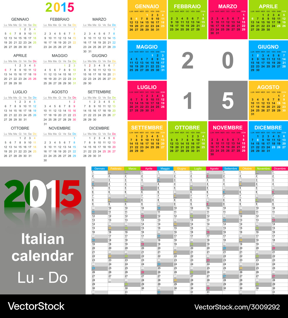 Calendar 2015 Royalty Free Vector Image - VectorStock