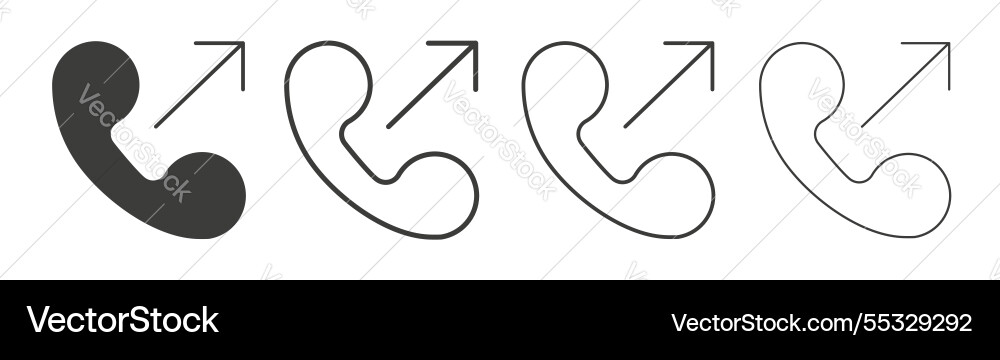 Call outgoing icons set graphic designs Royalty Free Vector