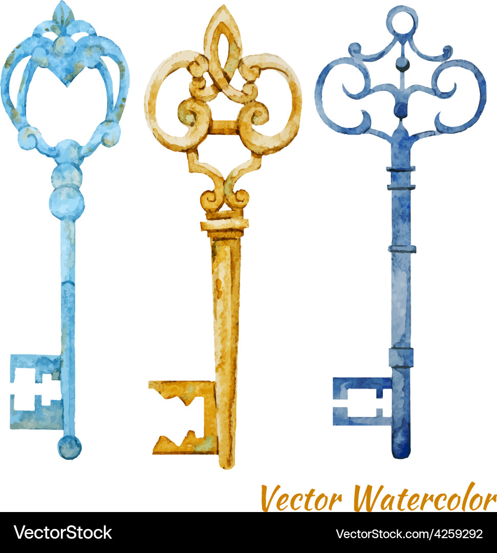 Keys set Royalty Free Vector Image - VectorStock