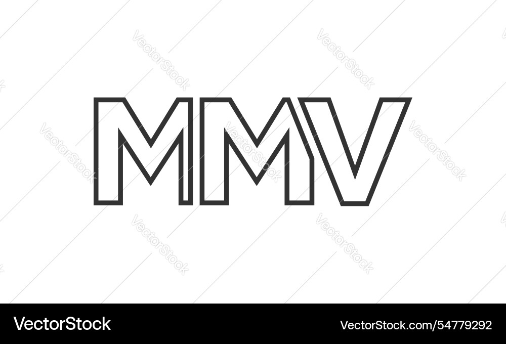 Mmv logo design template with strong and modern Vector Image