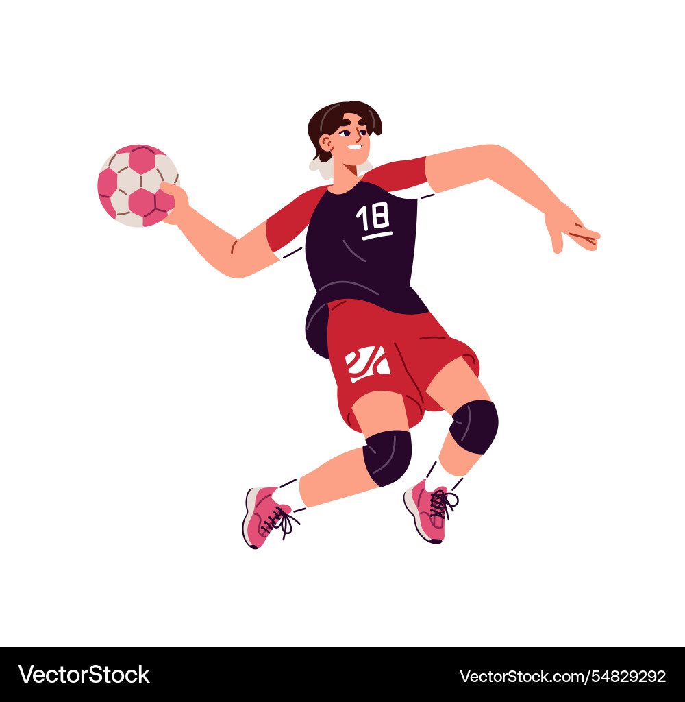 Professional handball player throws passes ball Vector Image