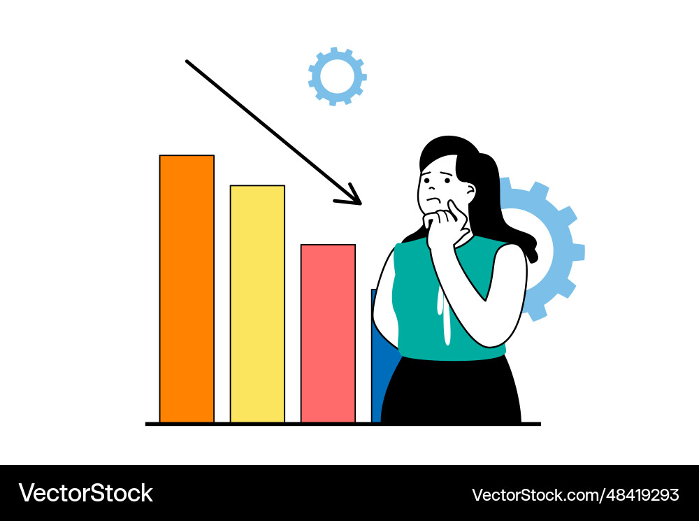 Crisis management concept with people scene Vector Image