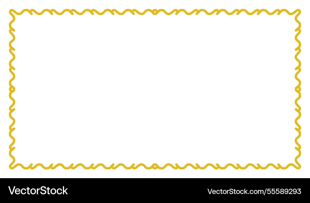 Decorative wavy gold frame and white Royalty Free Vector