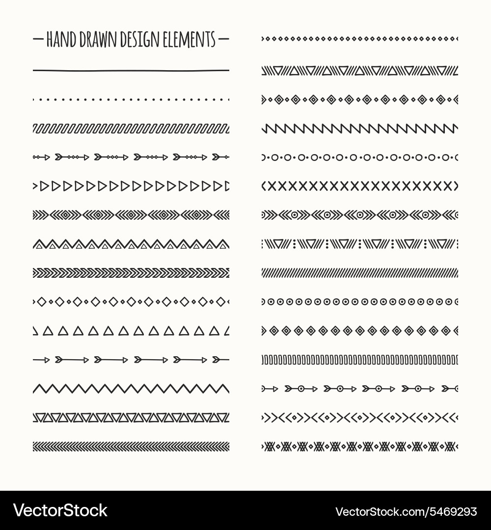 Ethnic Tribal Line Border Set Royalty Free Vector Image