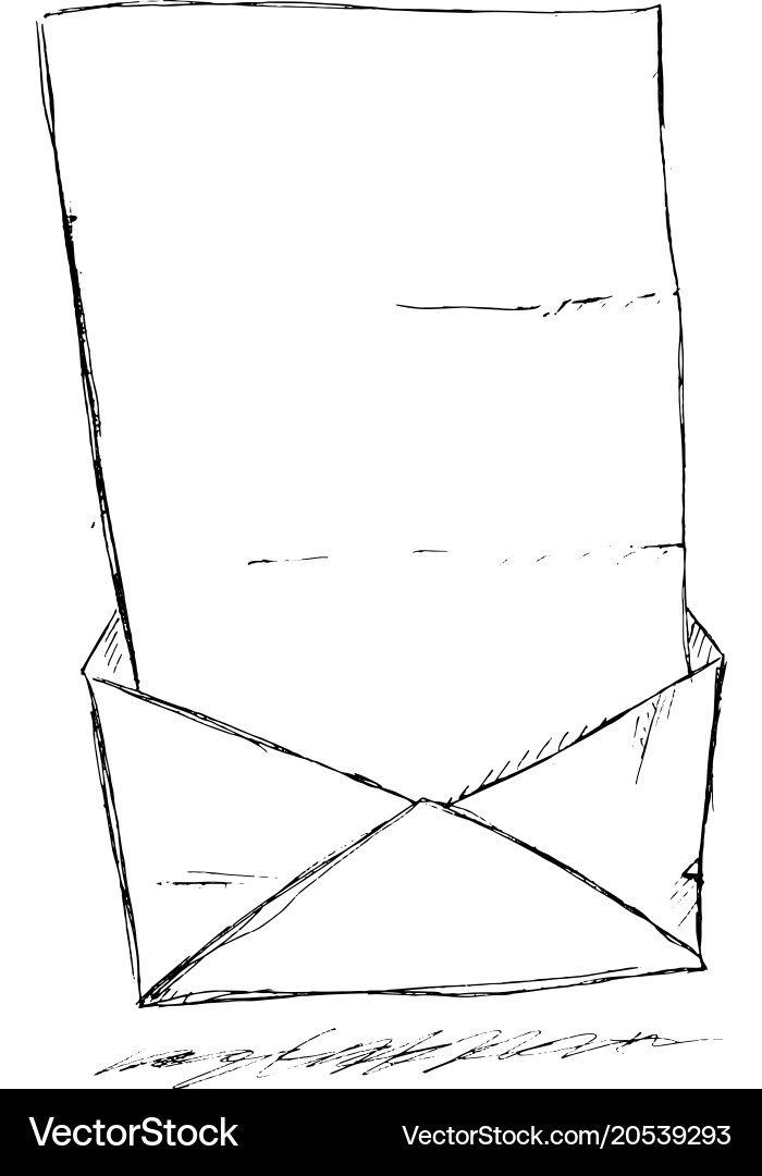 Hand drawn envelope Royalty Free Vector Image - VectorStock