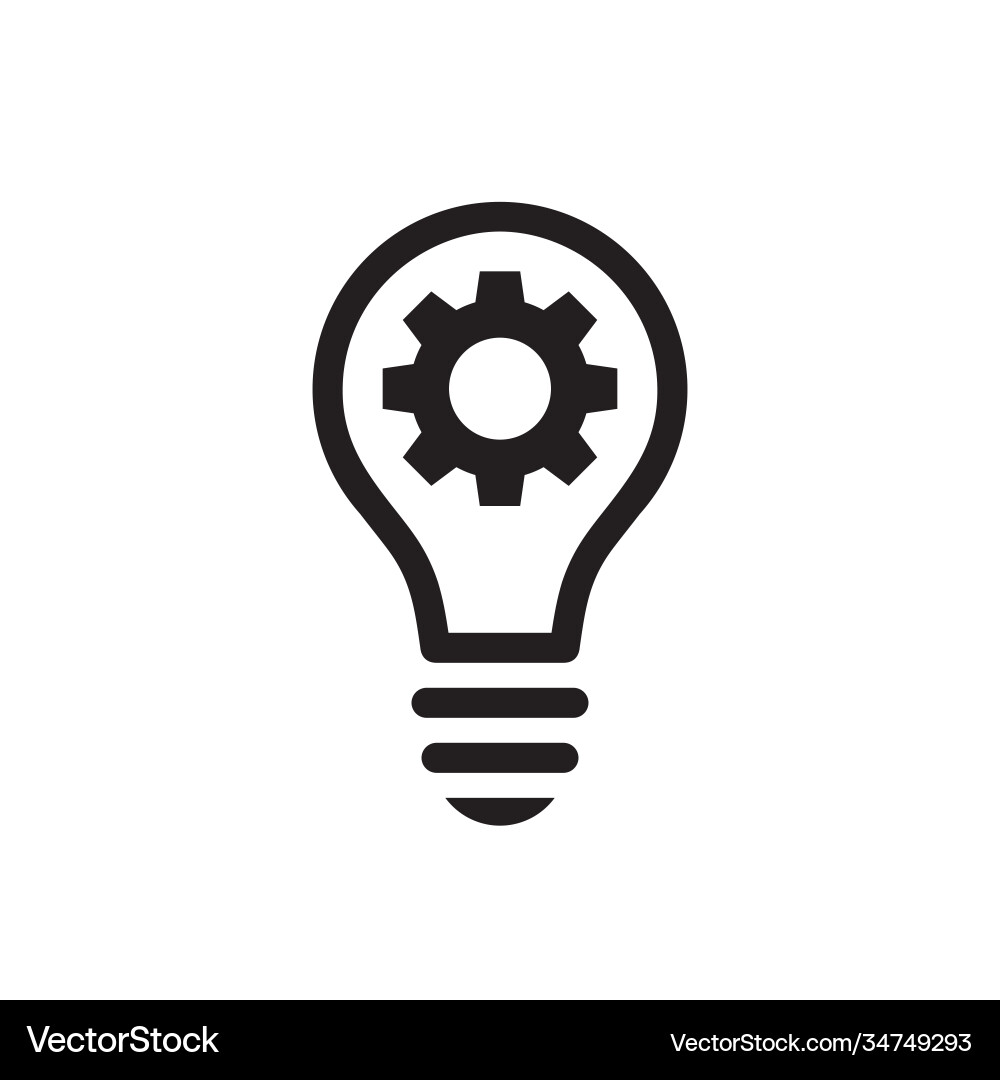 Lightbulb with Cog Icon - Innovation Royalty Free Vector