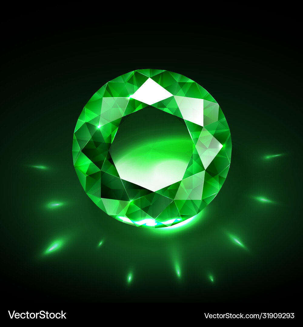 Lustrous Emerald Gemstone Royalty Free Vector Image