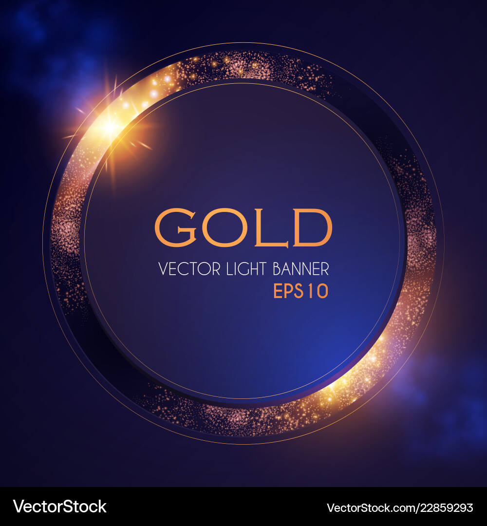 Shimmering Gold Circle Banner Royalty Free Vector Image