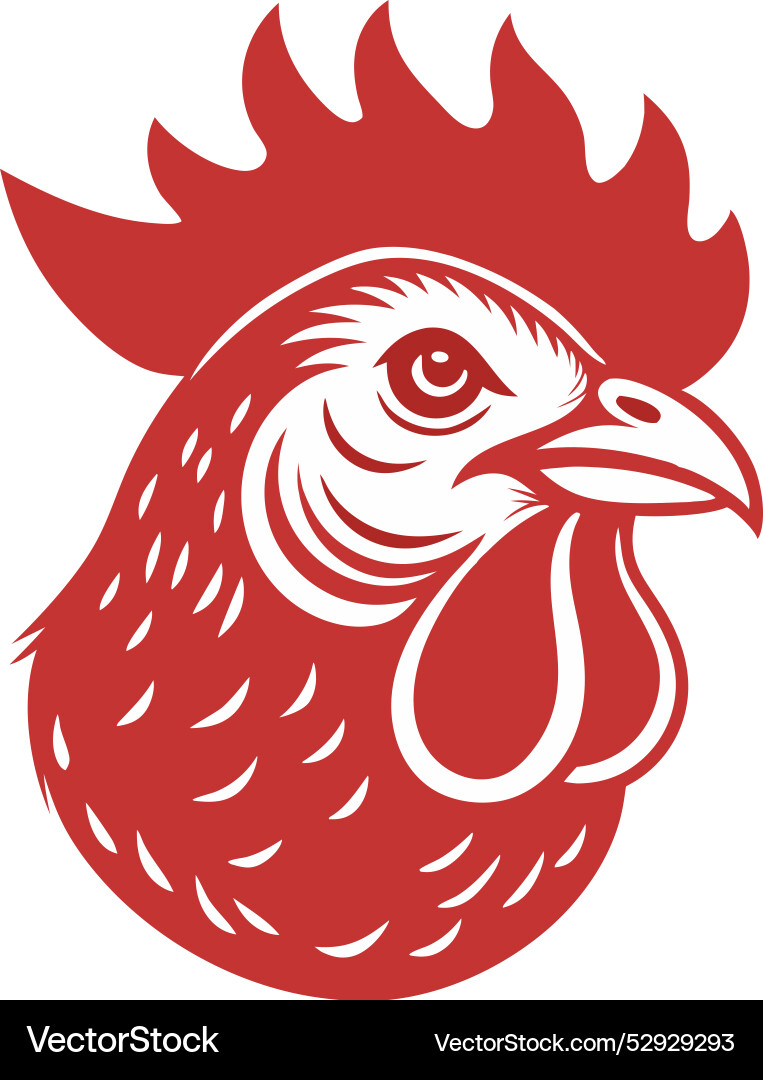 Vintage chicken hen head Royalty Free Vector Image
