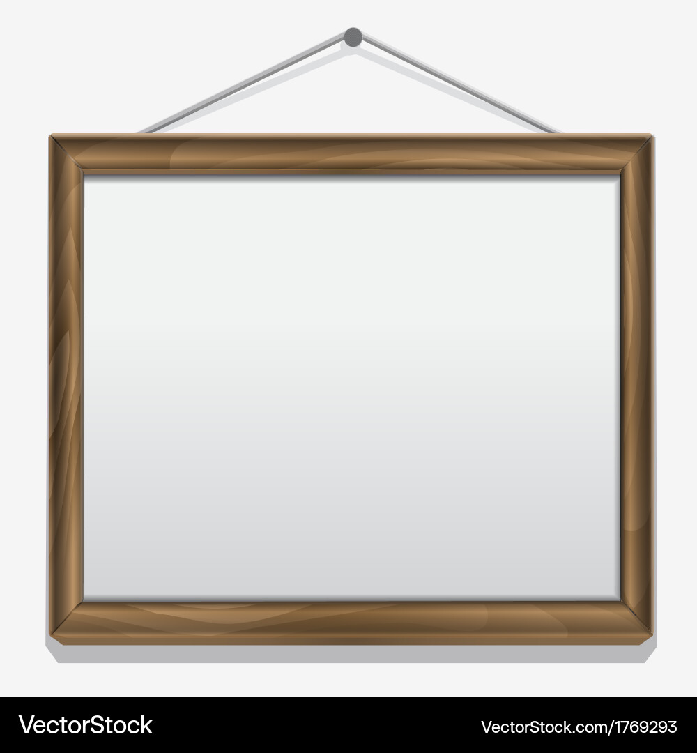 Wood frame isolated on white Royalty Free Vector Image