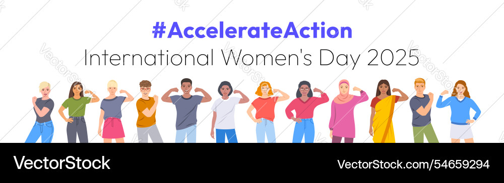Accelerate action international womens day pose Vector Image