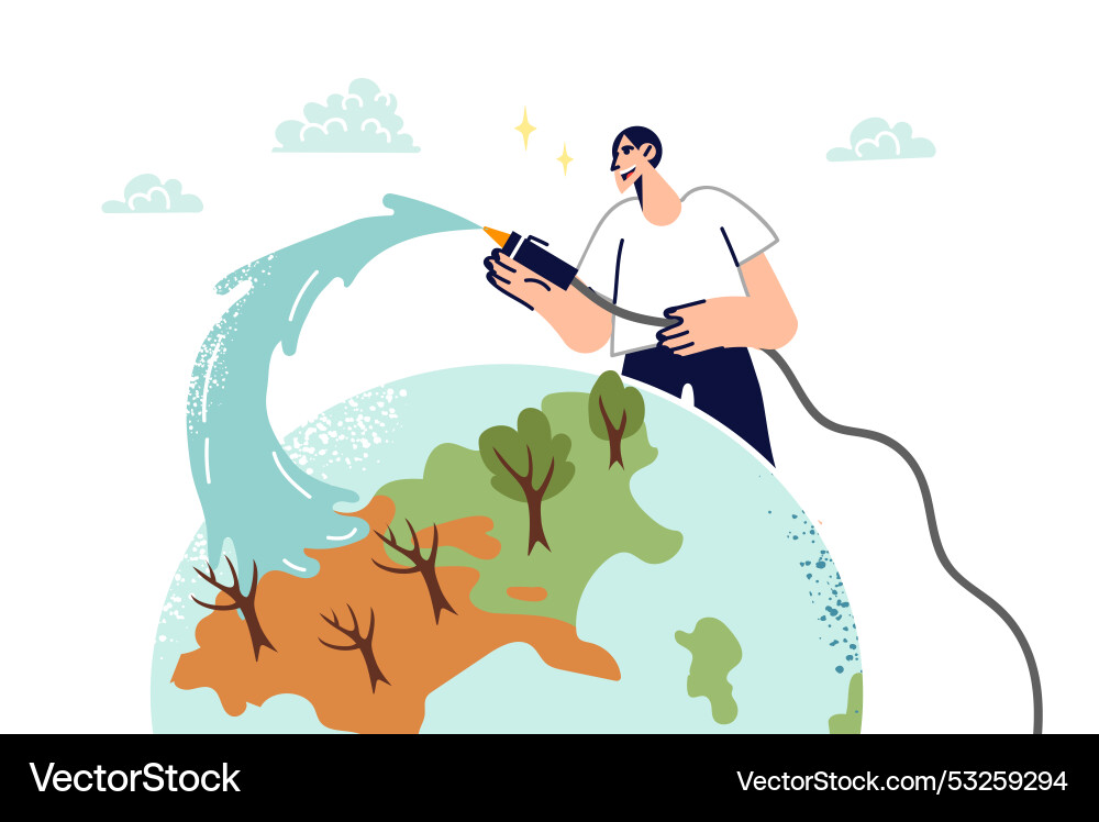 Activist fighting global warming and climate Vector Image