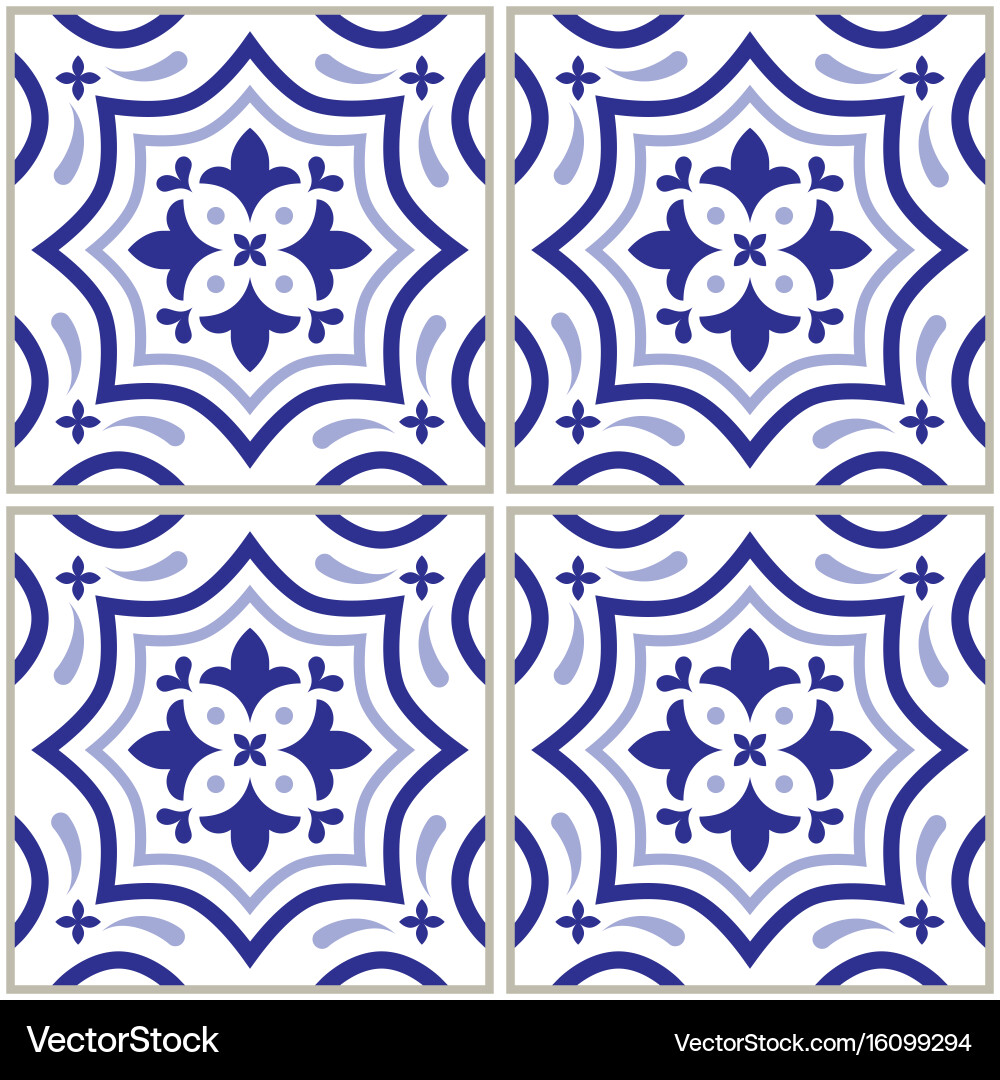 Azulejo - portuguese tile design seamless Vector Image