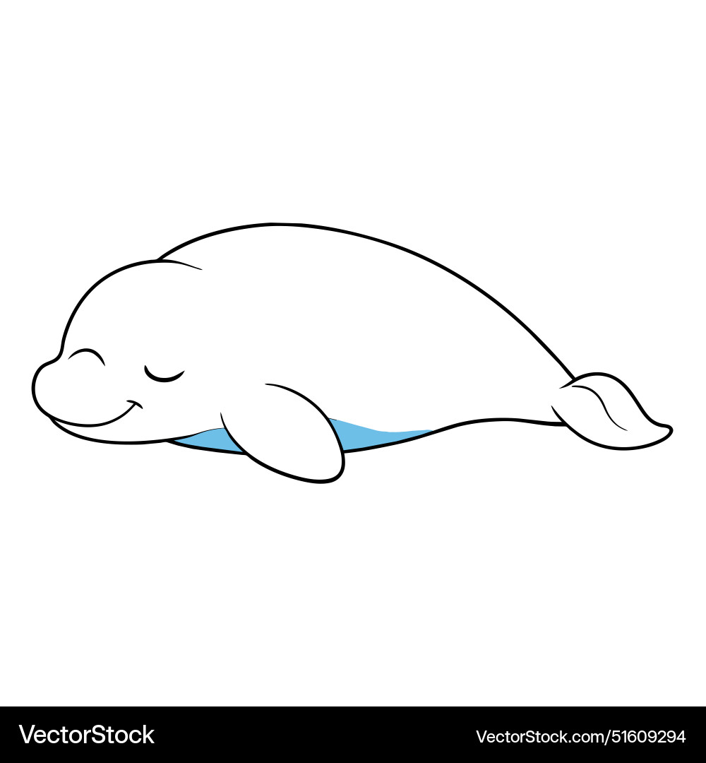 Beluga whale sleeps icon Royalty Free Vector Image