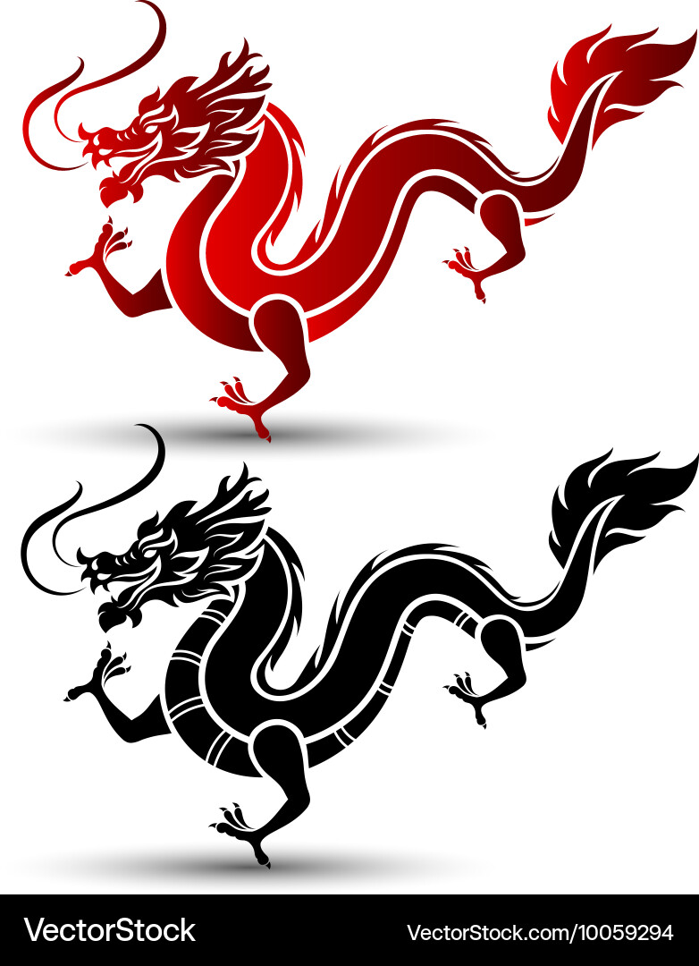 Chinese dragon 2 Royalty Free Vector Image - VectorStock