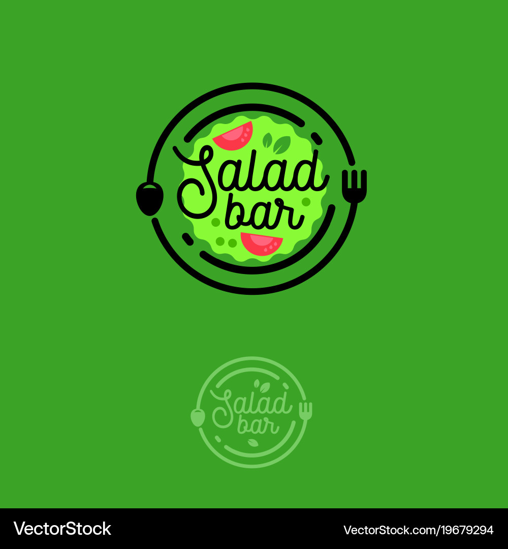Fresh Salad Bar Logo Royalty Free Vector Image