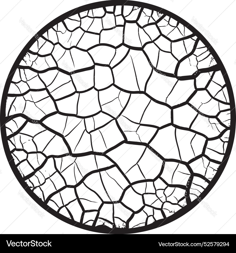 Inked fractures black cracked lines emblem doodle Vector Image