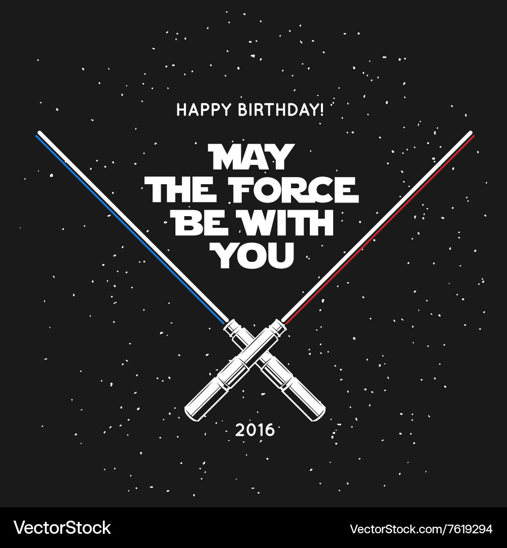 Laser Sword Birthday Greeting Card Royalty Free Vector Image
