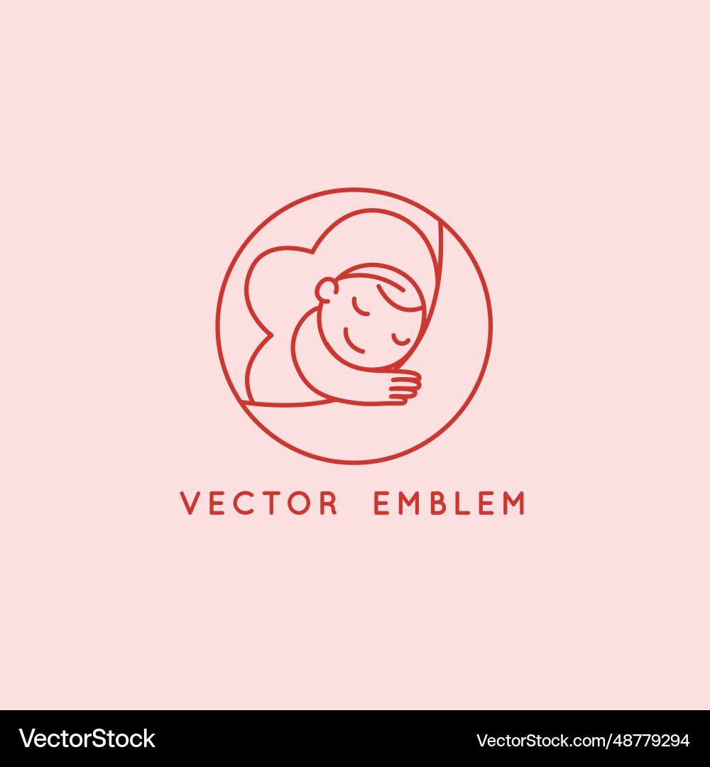 Logo design template and emblem in simple line Vector Image