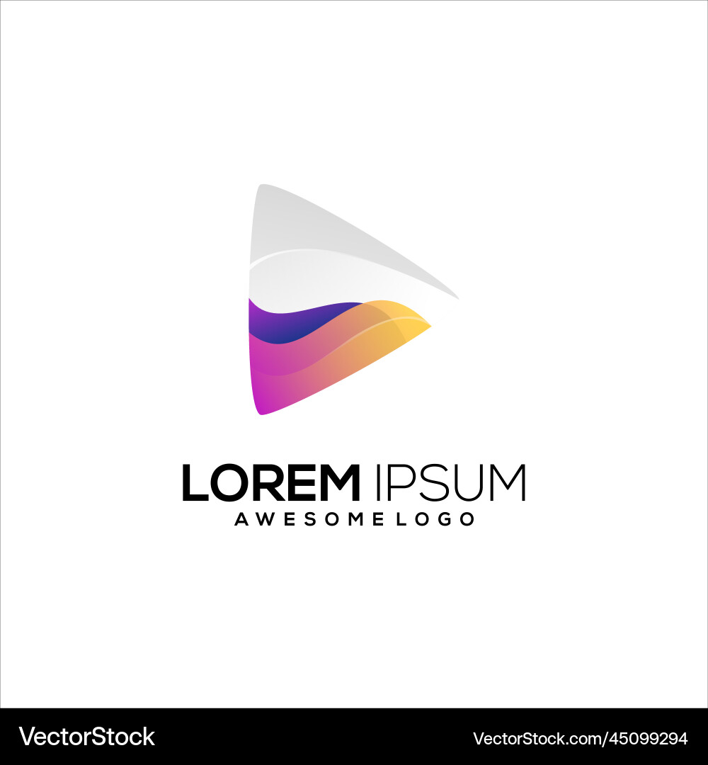 Logo play media colorful gradient template Vector Image