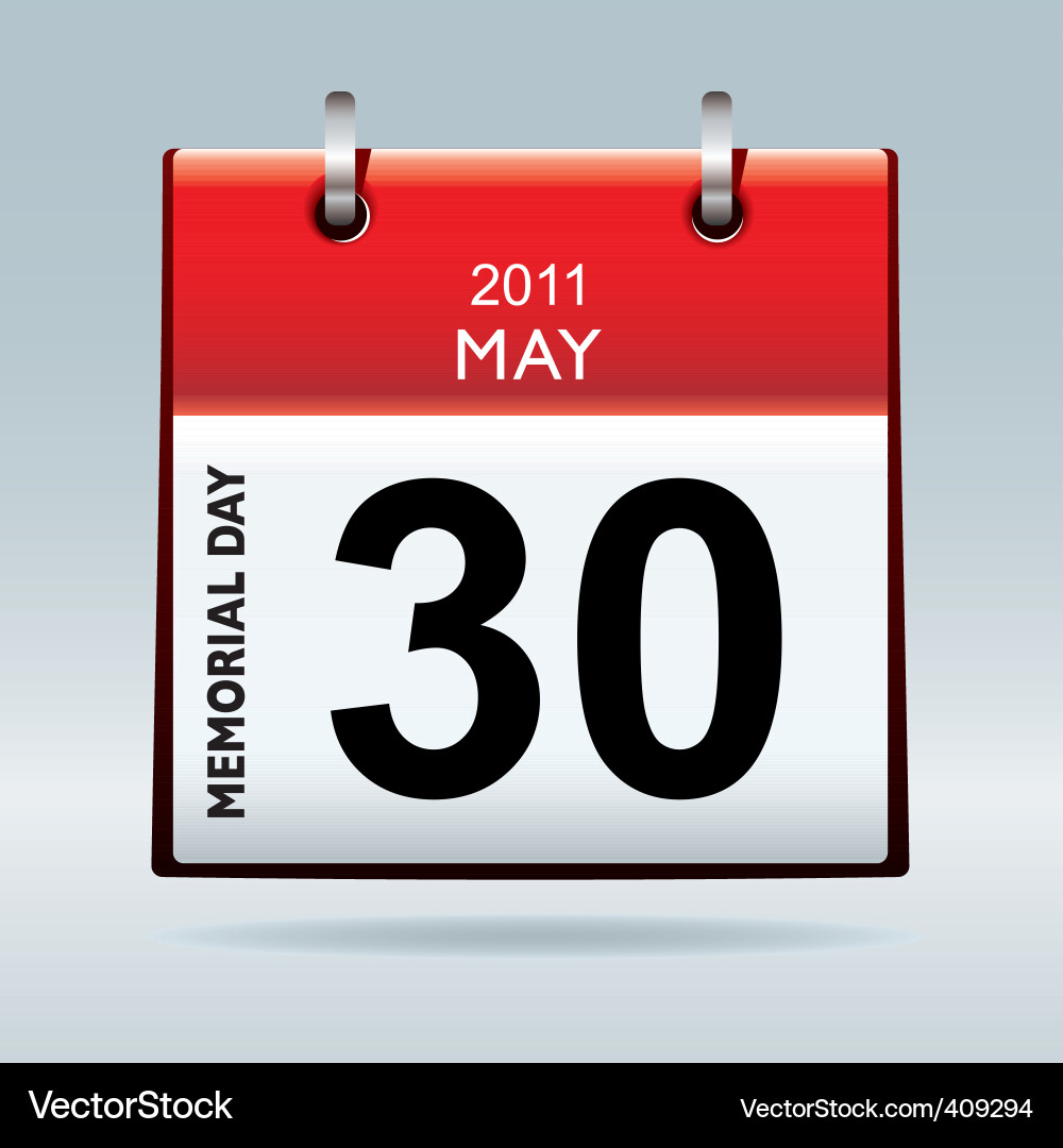 Memorial day calendar Royalty Free Vector Image