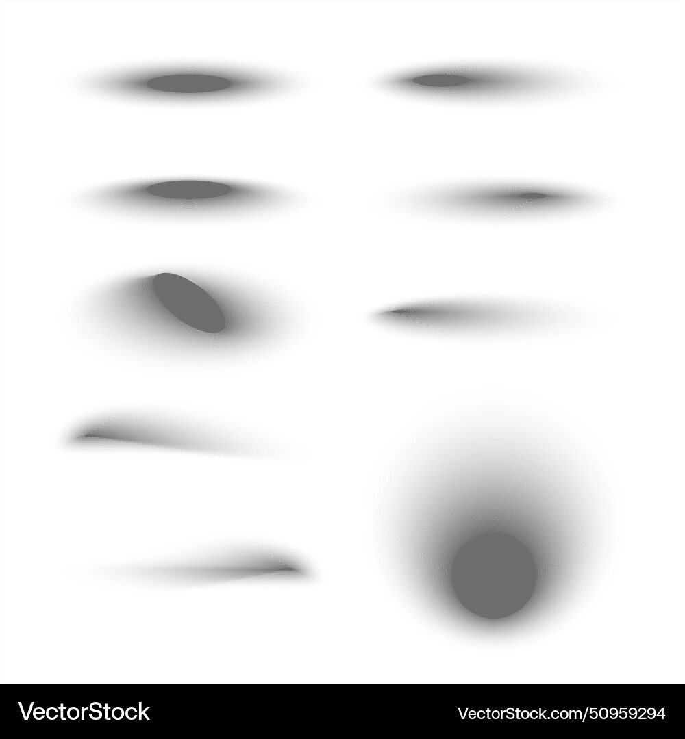 Nine different shadows circle shadow set Vector Image