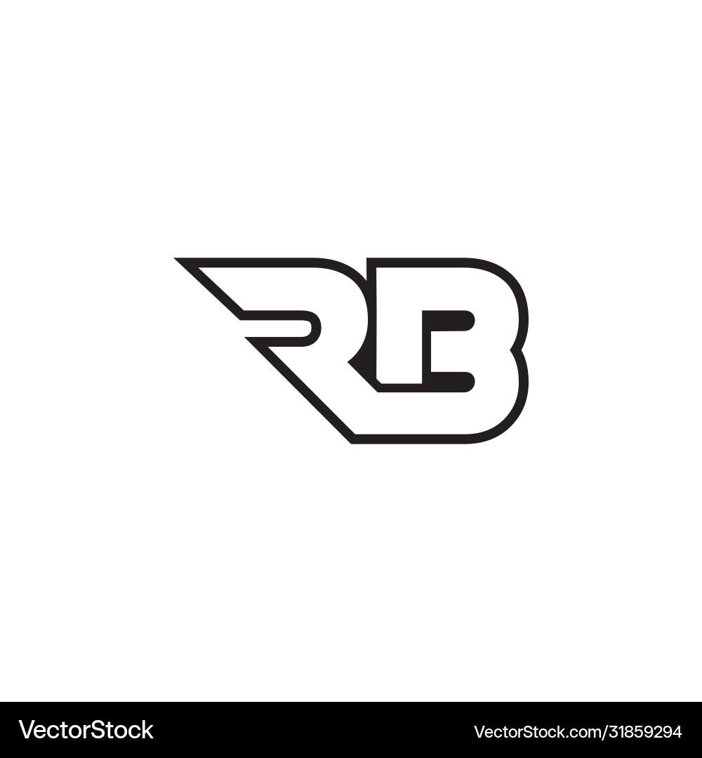 R b letter lines logo design Royalty Free Vector Image