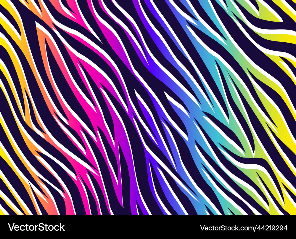Rainbow Zebra Stripes Pattern Royalty Free Vector Image