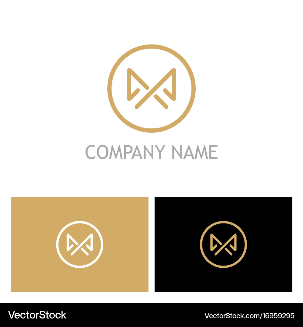 Abstract letter m line company logo Royalty Free Vector