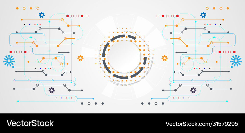 Abstract technology concept circle white digital Vector Image