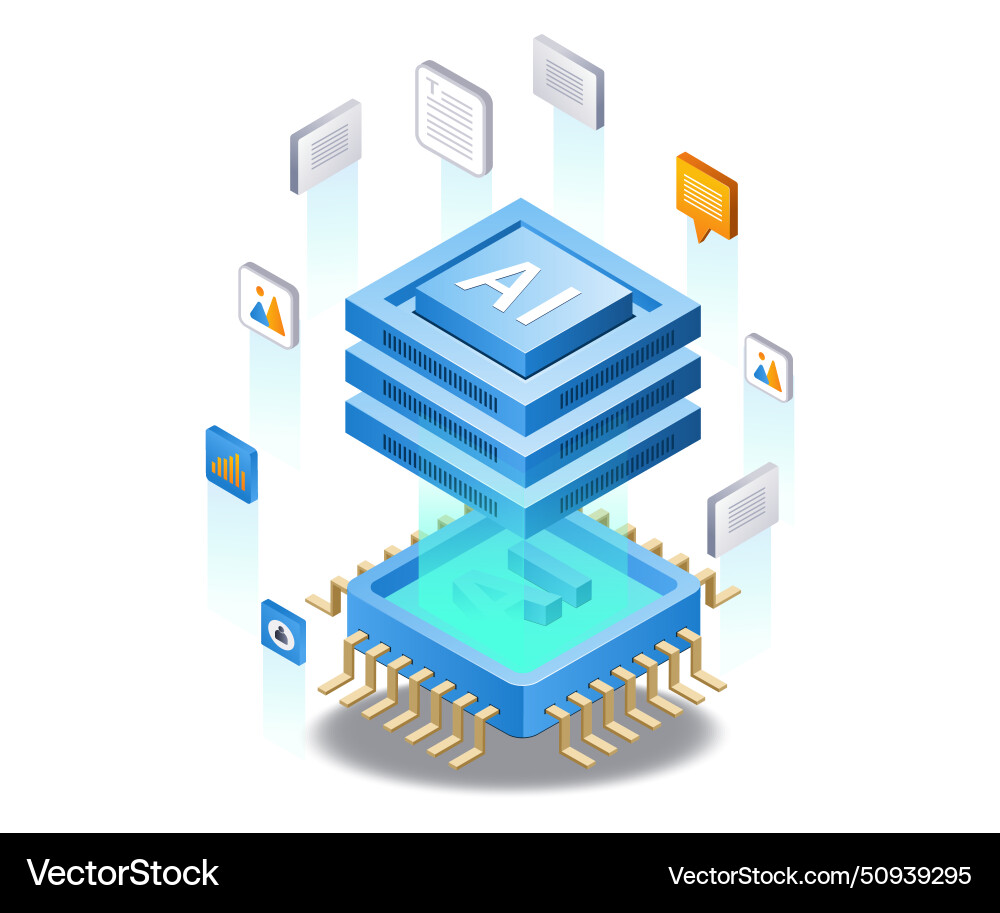 Artificial intelligence can create many digital Vector Image