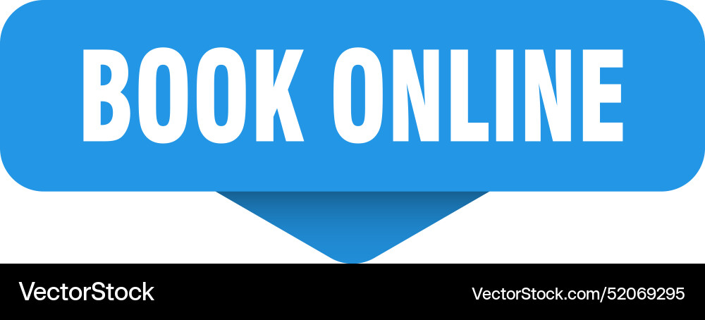 Book online sticker sign Royalty Free Vector Image