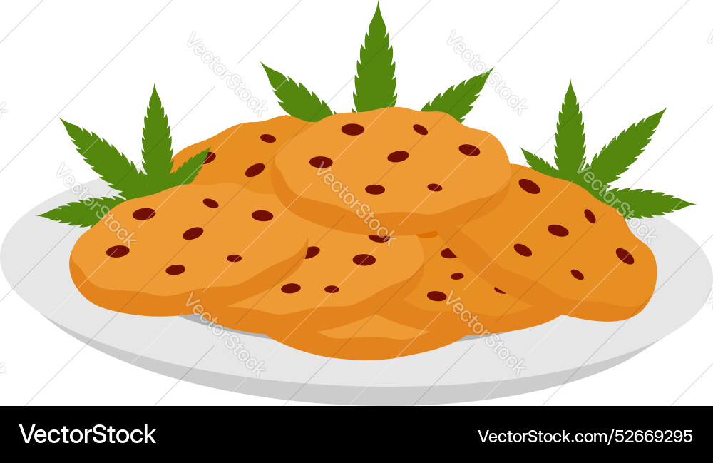 Cartoon cannabis cookies Royalty Free Vector Image